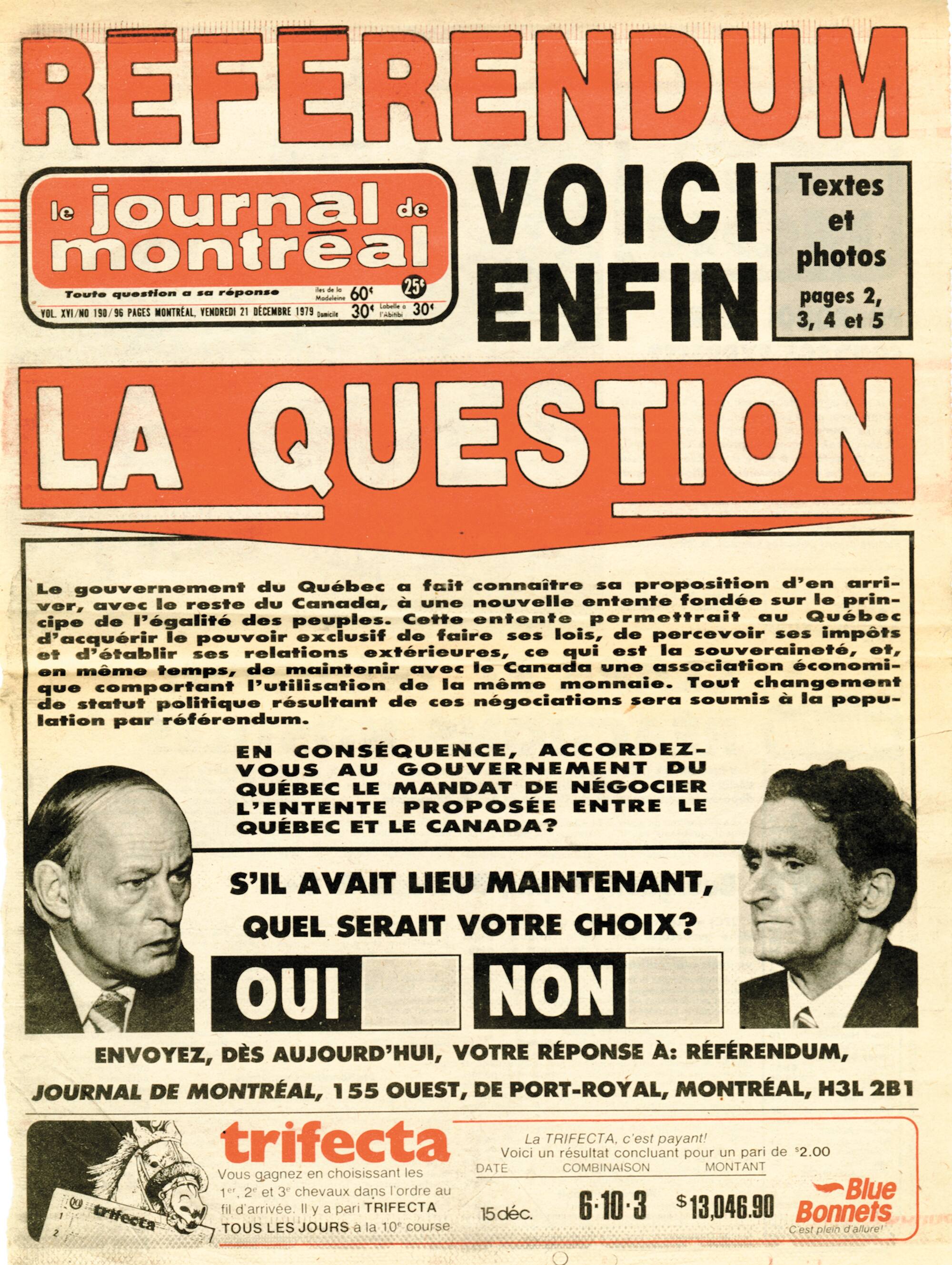 Les 40 ans du premier référendum: la nuit de la longue question | JDM