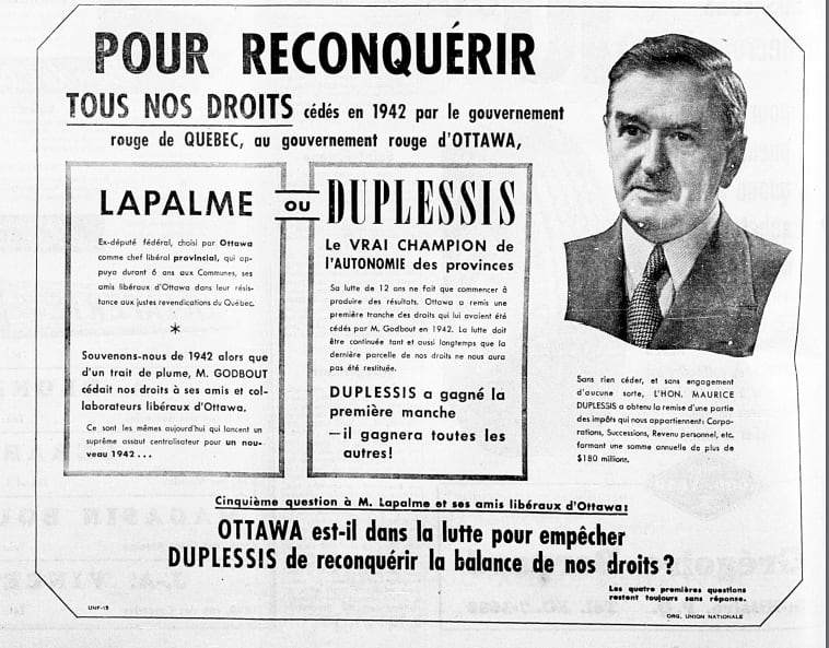 Voici pourquoi Maurice Duplessis nous a fait produire deux rapports d’impôt | JDM