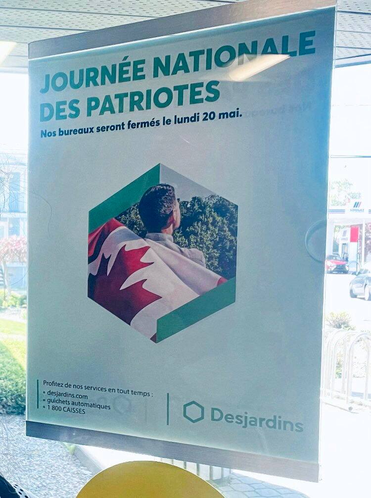 Journée nationale des patriotes: l’affiche officielle de Desjardins n ...