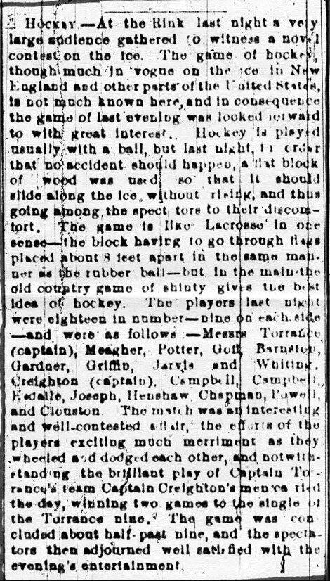 Il y a 150 ans avait lieu à Montréal le tout premier match de hockey ...