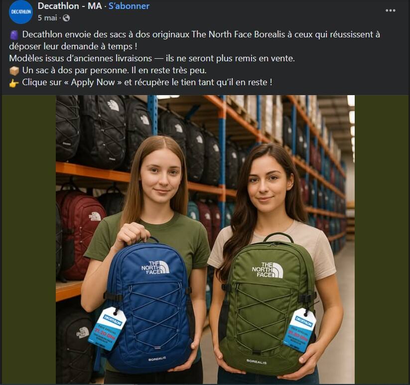 Sac à dos à 4$: des fraudeurs exploitent la marque Décathlon pour soutirer vos informations ...