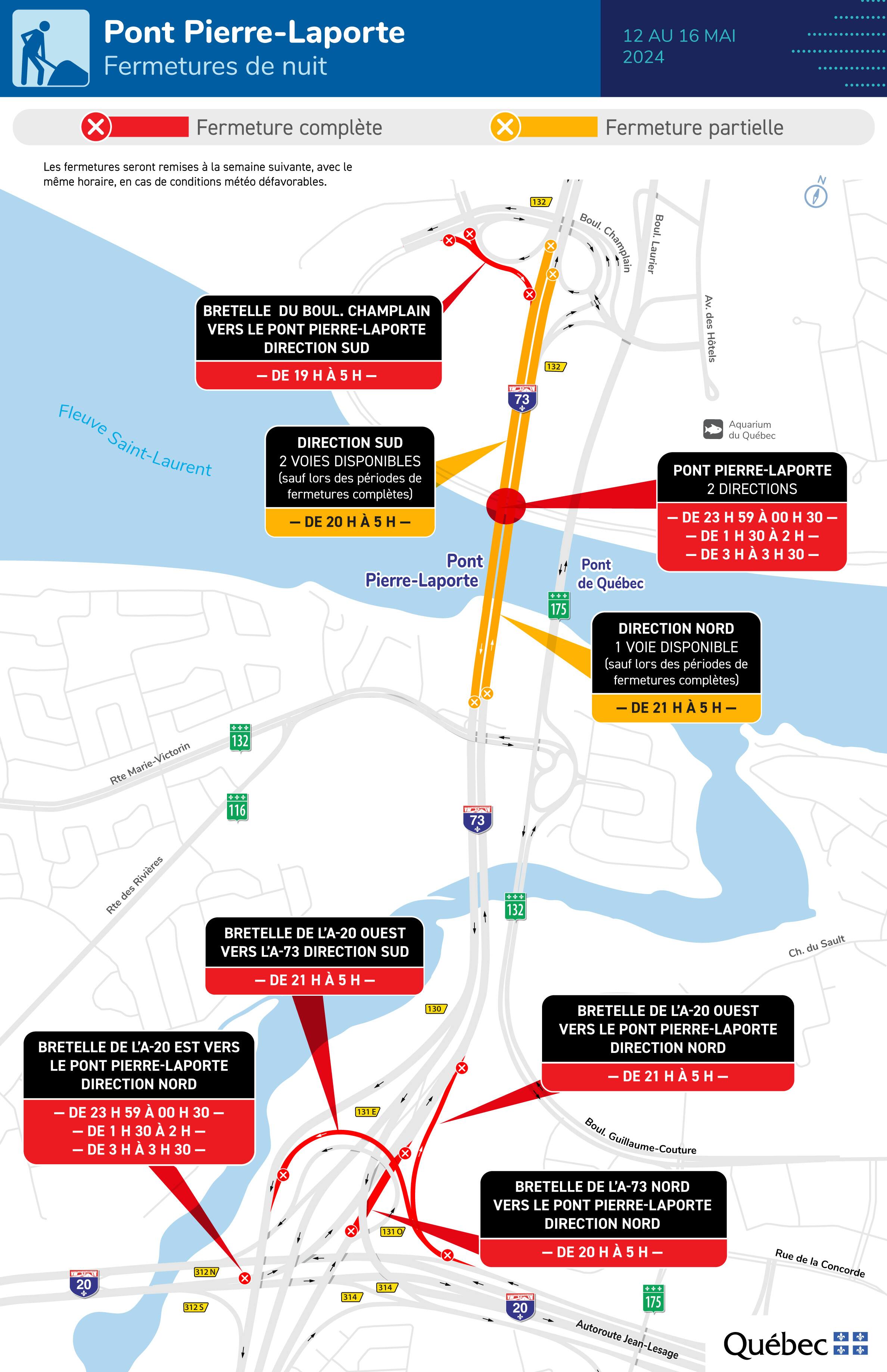 Entraves importantes sur les ponts de Québec et Pierre-Laporte de ...