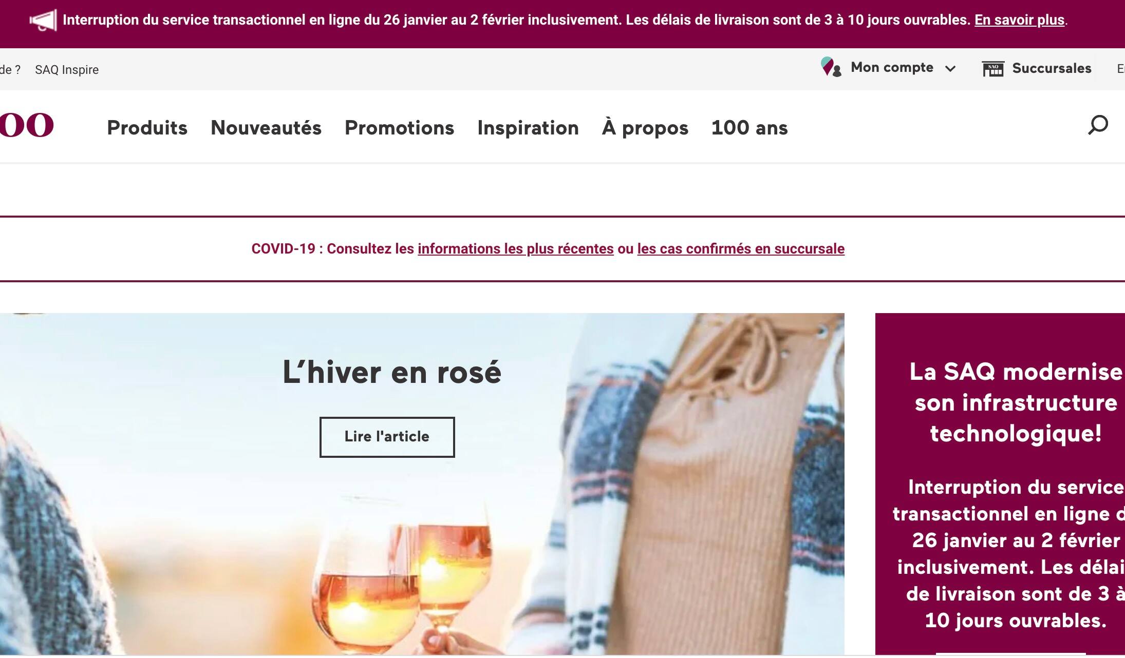 La SAQ fermera son site transactionnel durant 8 jours | JDM