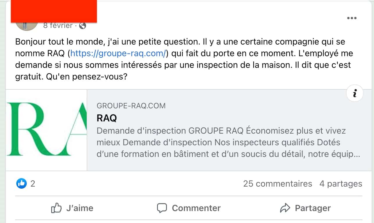Groupe RAQ: prenez garde à ces inspecteurs de bâtiments qui sonnent chez vous | JDM