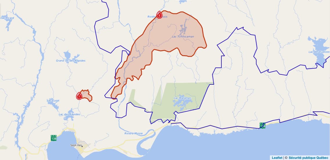Environ 5000 personnes évacuées à Sept-Îles en raison des feux de forêt ...
