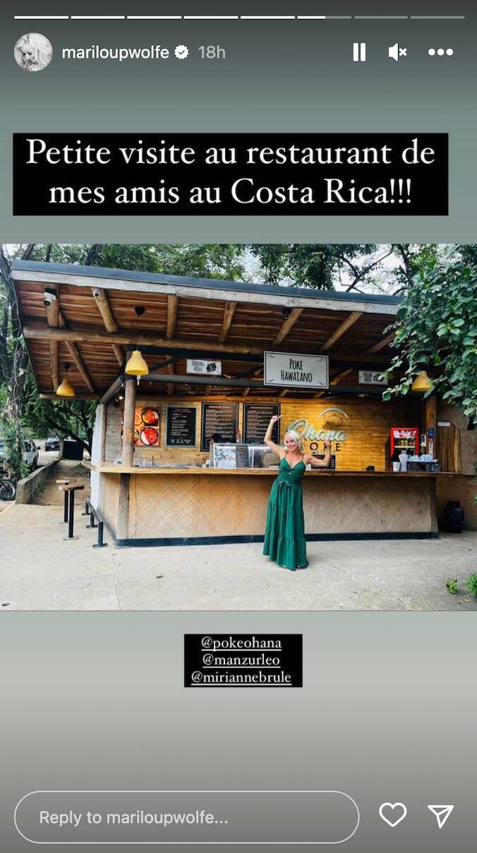 En voyage au Costa Rica, Mariloup Wolfe s'arrête au restaurant de ...
