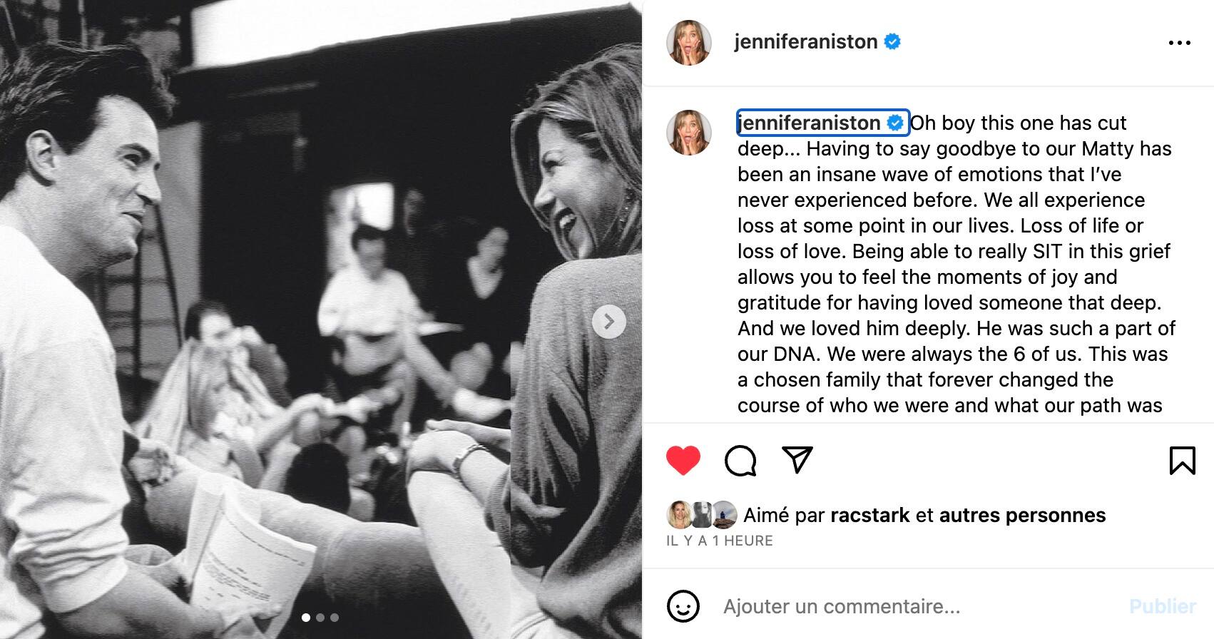 «Matty, je t’aime tellement»: bouleversant hommage de Jennifer Aniston ...