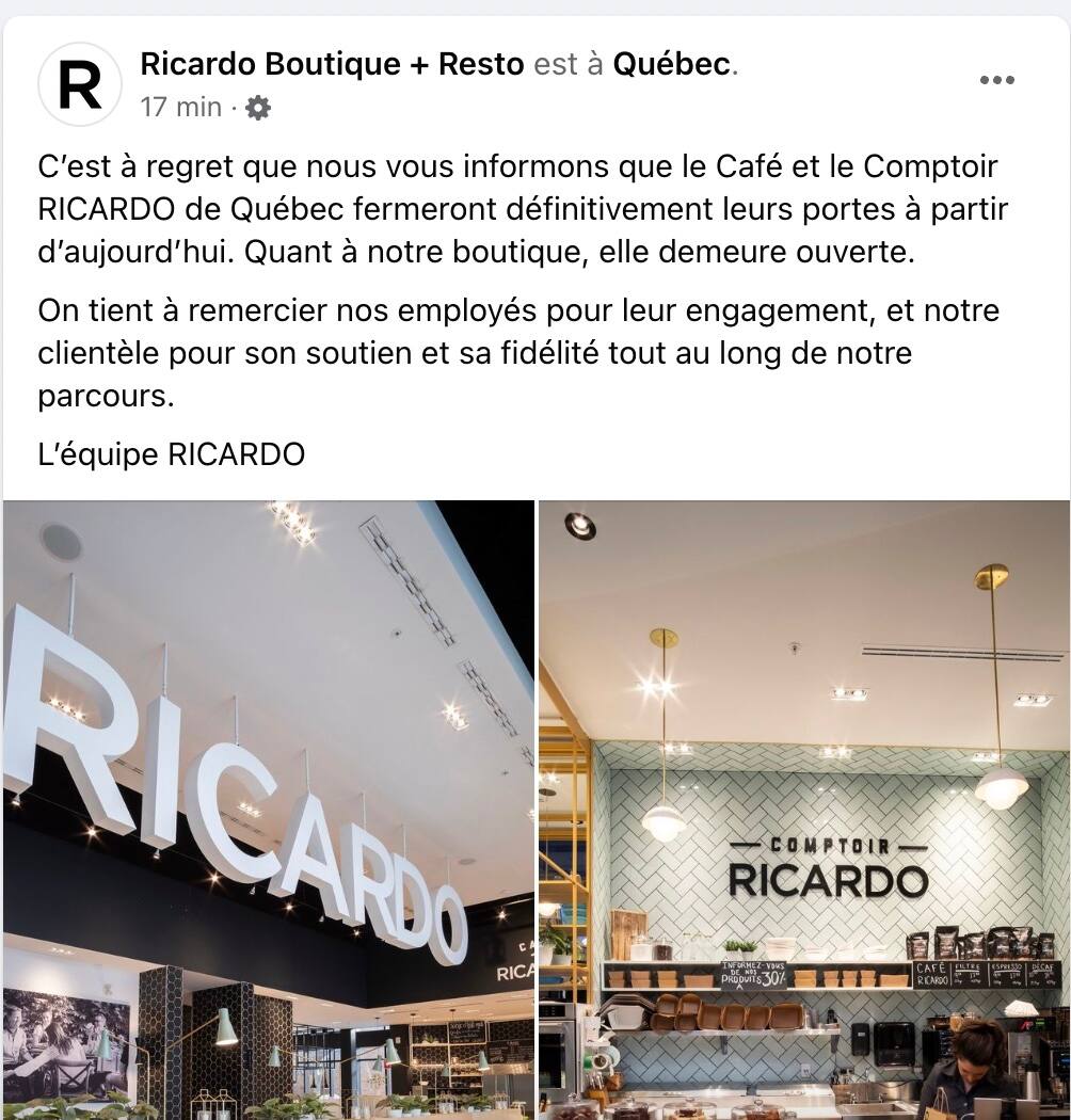 Mauvaise et triste nouvelle pour les cafés et comptoirs RICARDO | Silo 57