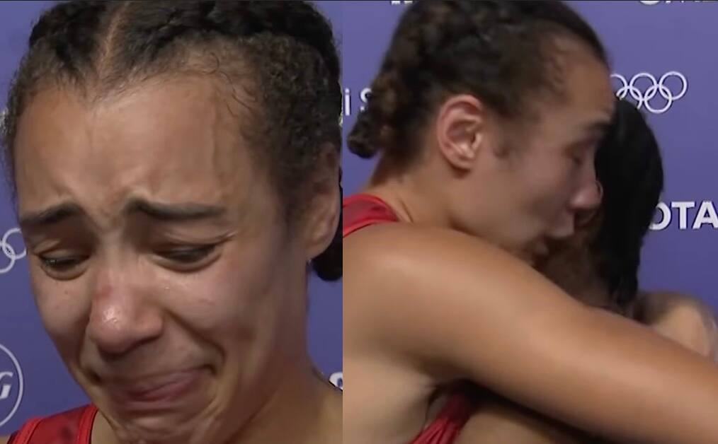 La boxeuse québécoise Tammara Thibeault, en pleurs après avoir perdu ...