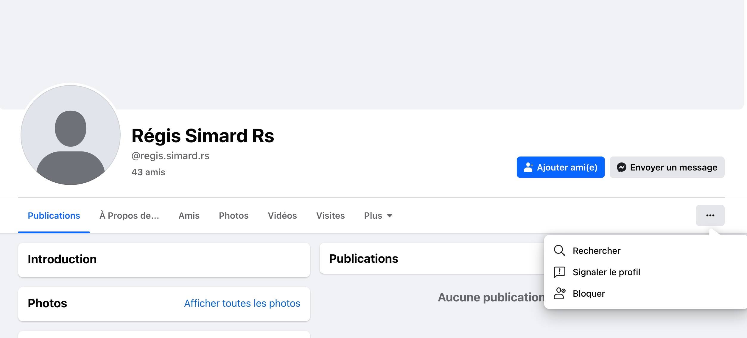Quelqu’un se fait passer pour Régis Simard sur Facebook | Le Sac de chips