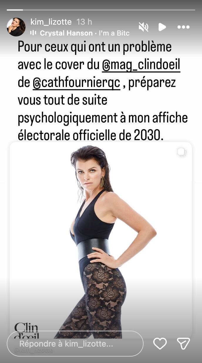 L'ex-covergirl Kim Lizotte se porte à la défense de Catherine Fournier ...