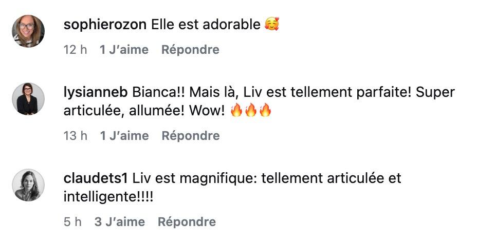 La fille de Bianca Gervais et Sébastien Diaz, Liv, vole le show à Sucré ...