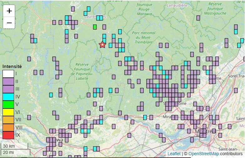 Ressenti jusqu'à Montréal: un séisme de magnitude 3,8 dans les ...