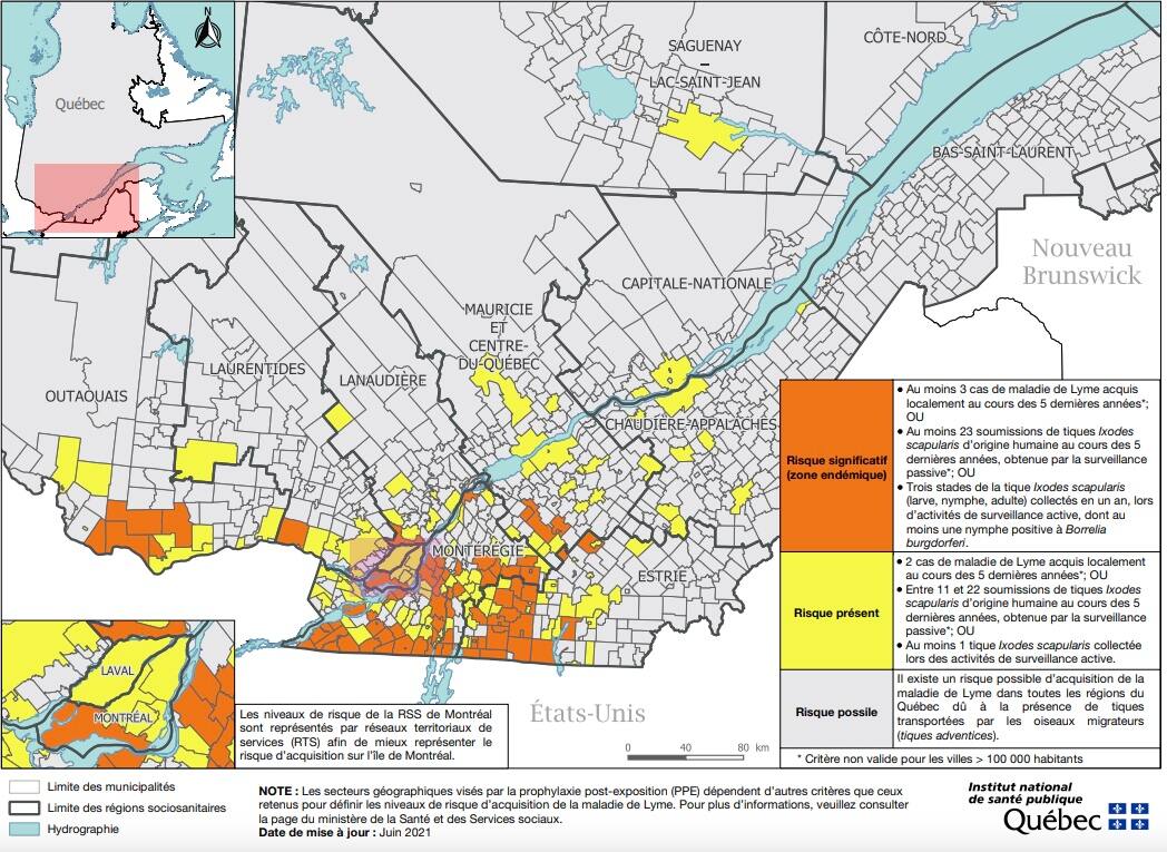 Voici comment le territoire des tiques s’est étendu au Québec depuis ...