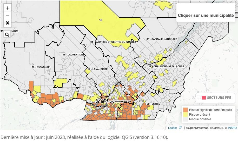 Voici comment le territoire des tiques s’est étendu au Québec depuis ...