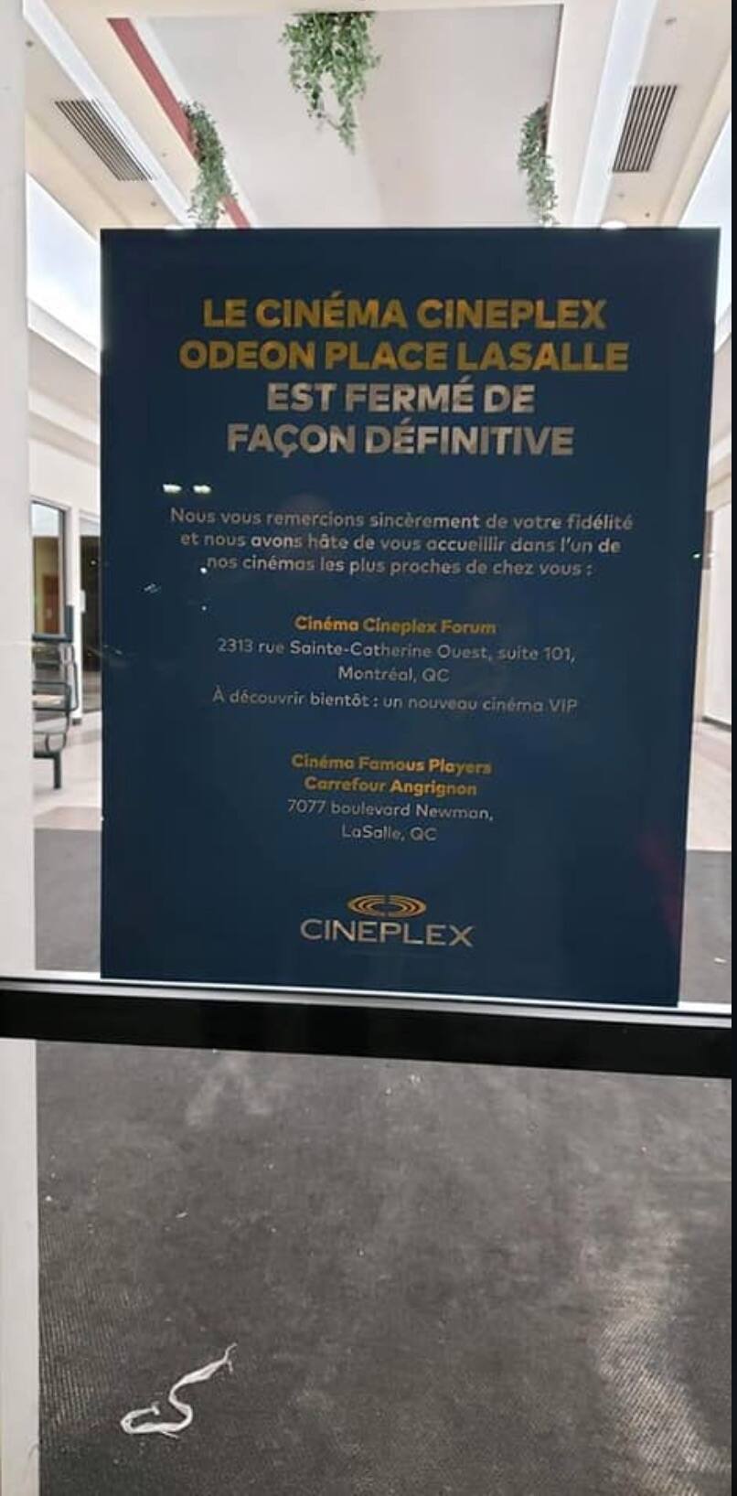 Fermeture définitive de deux cinémas à Montréal | 24 heures