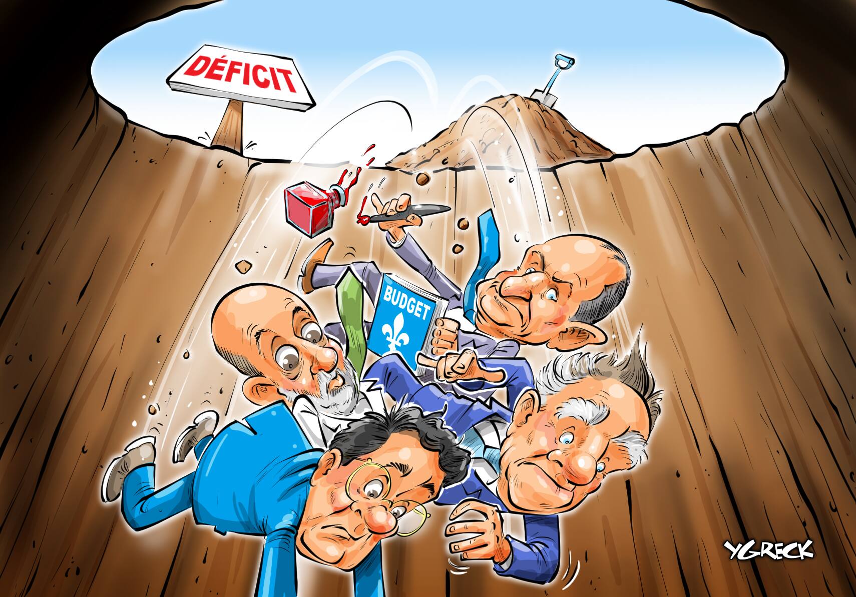 La caricature d'Ygreck en vidéo: la CAQ nous replonge en déficit | JDM