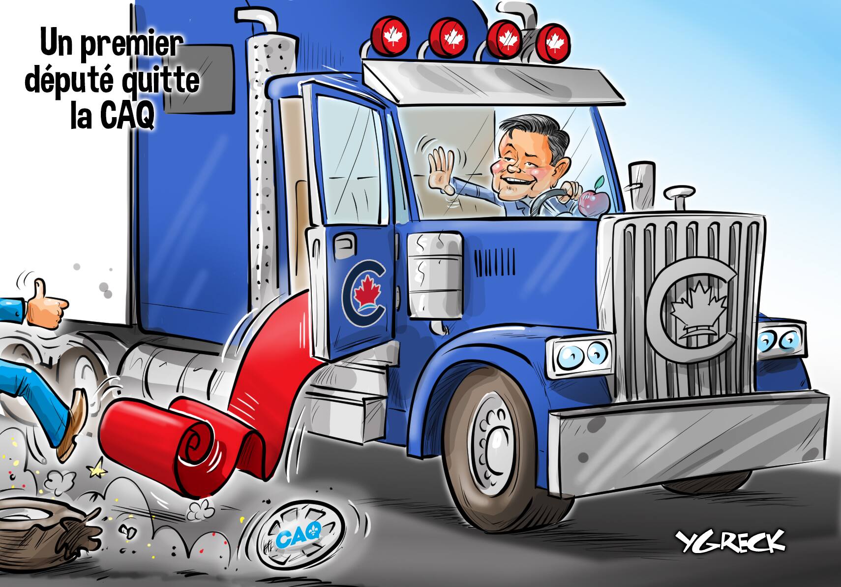 La caricature d'Ygreck en vidéo: Eric Lefebvre quitte la CAQ | JDQ