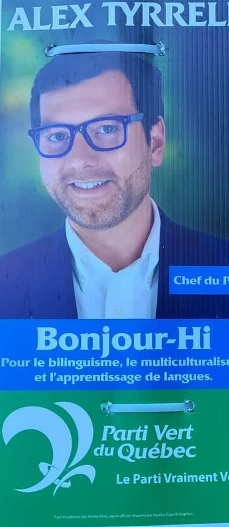 Alex Tyrrell, chef du Parti Vert du Québec et candidat du «Bonjour-Hi ...