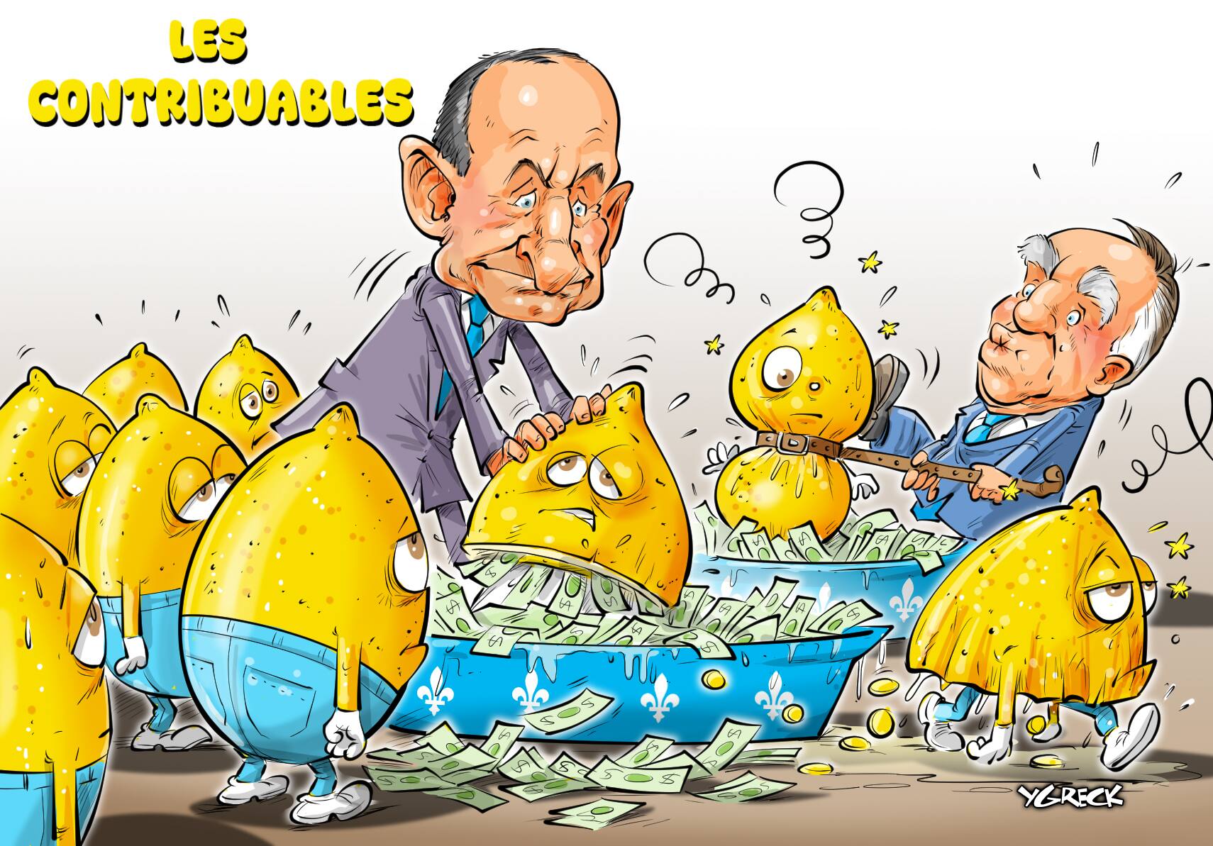 La caricature d’Ygreck en vidéo: les contribuables pressés comme des ...