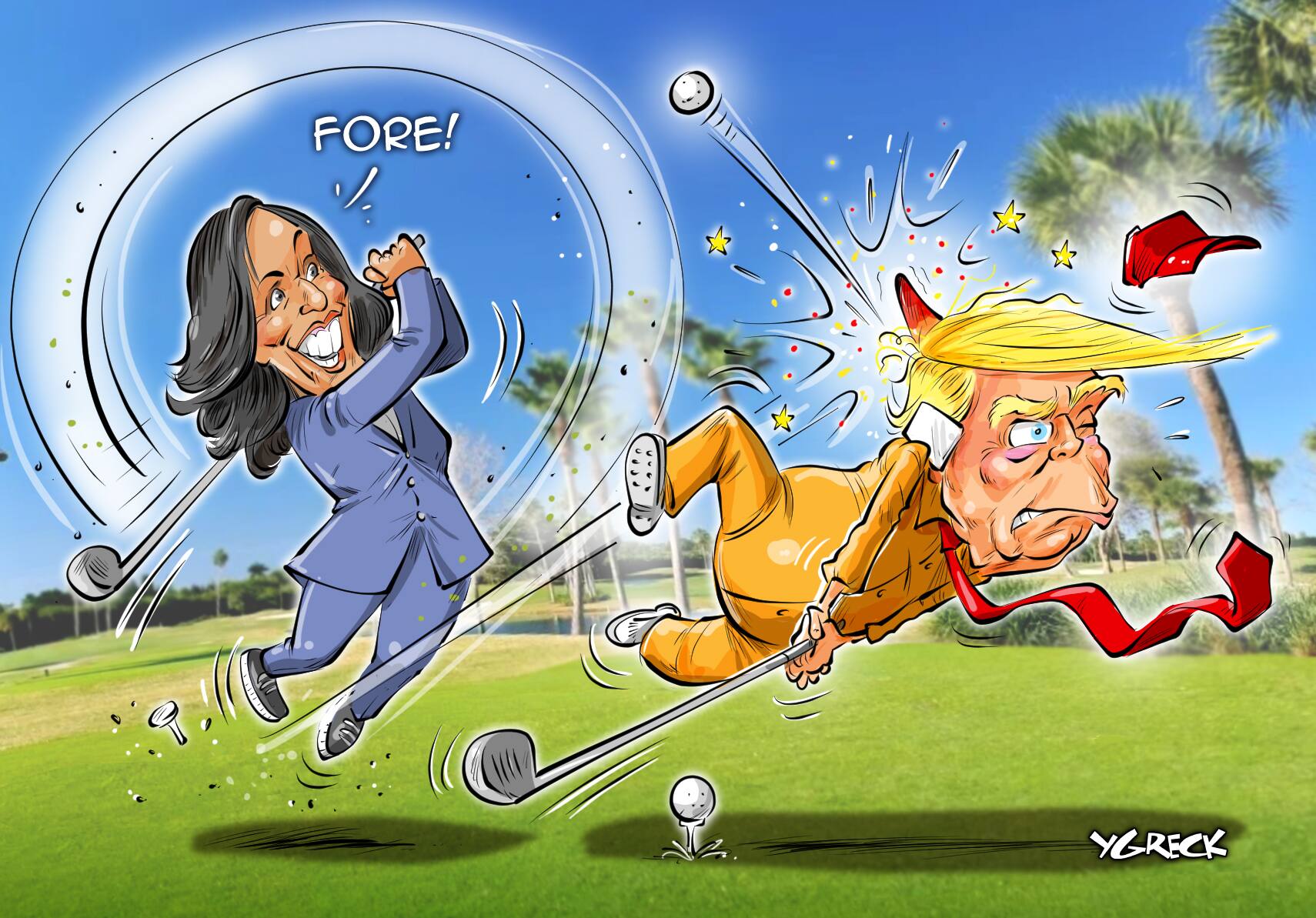 La caricature d'Ygreck en vidéo: Kamala Harris, le point tournant de la ...
