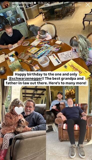 Chris Pratt rend hommage à son beau-père, Arnold Schwarzenegger, avec ...