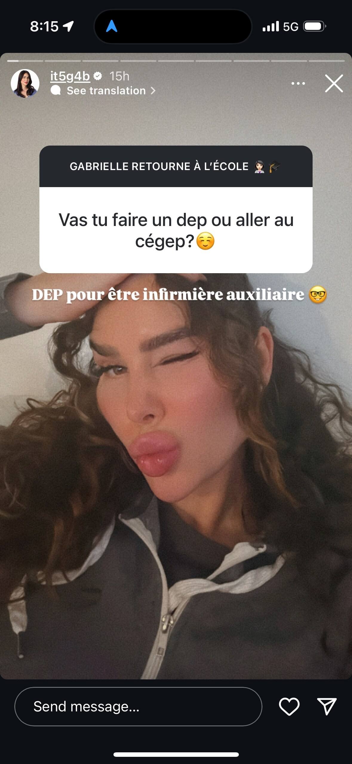 Grand changement: Gabrielle Marion retourne sur les bancs d'école pour ...