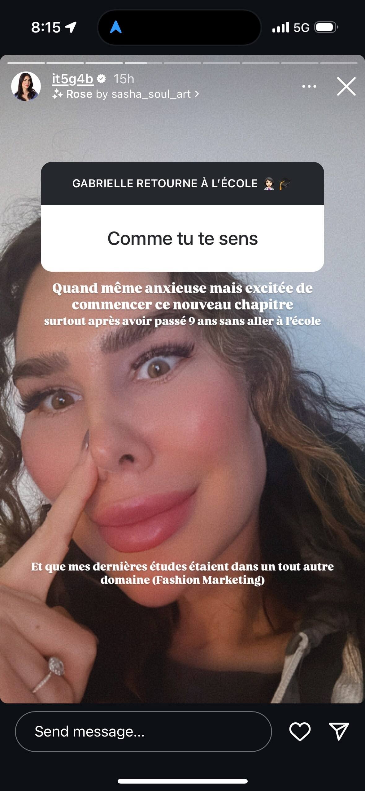 Grand changement: Gabrielle Marion retourne sur les bancs d'école pour ...