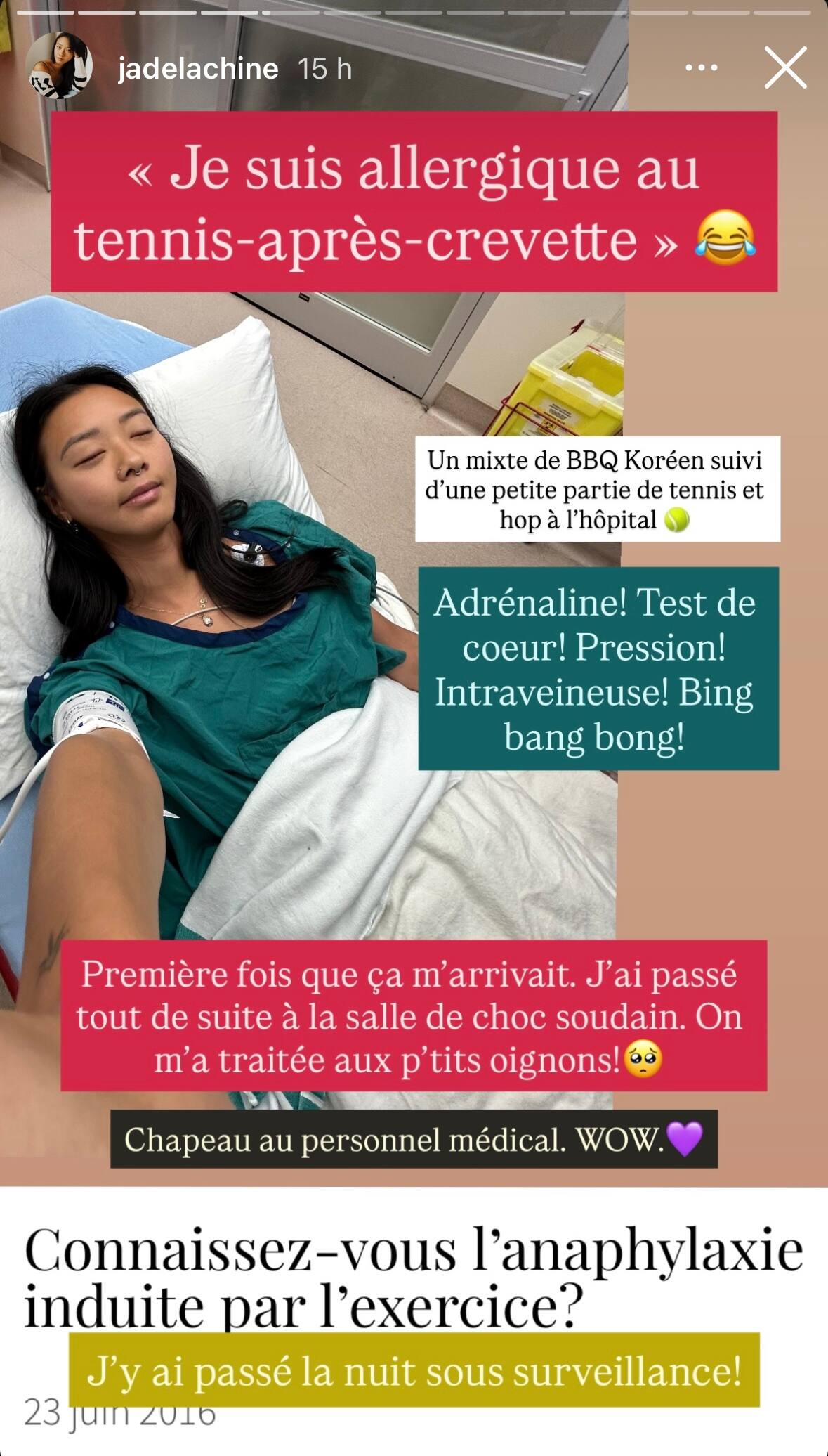 L'illustratrice Jade Lachine victime d'une frayeur médicale hallucinante | billie