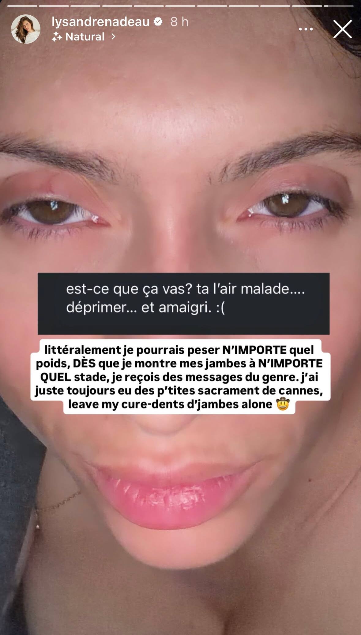 Lysandre Nadeau reçoit des commentaires inappropriés sur son corps et ...