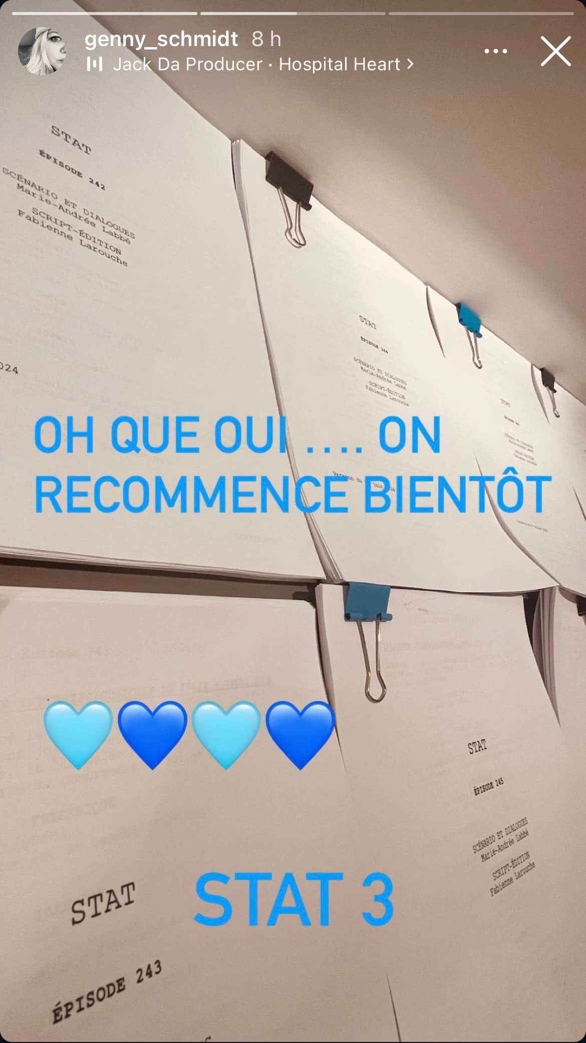 Geneviève Schmidt révèle une photo liée à la nouvelle saison de STAT ...