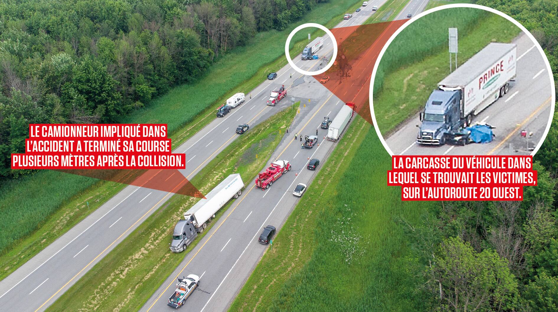 [EN IMAGES] Collision mortelle sur l’autoroute 20: le camion ne se ...