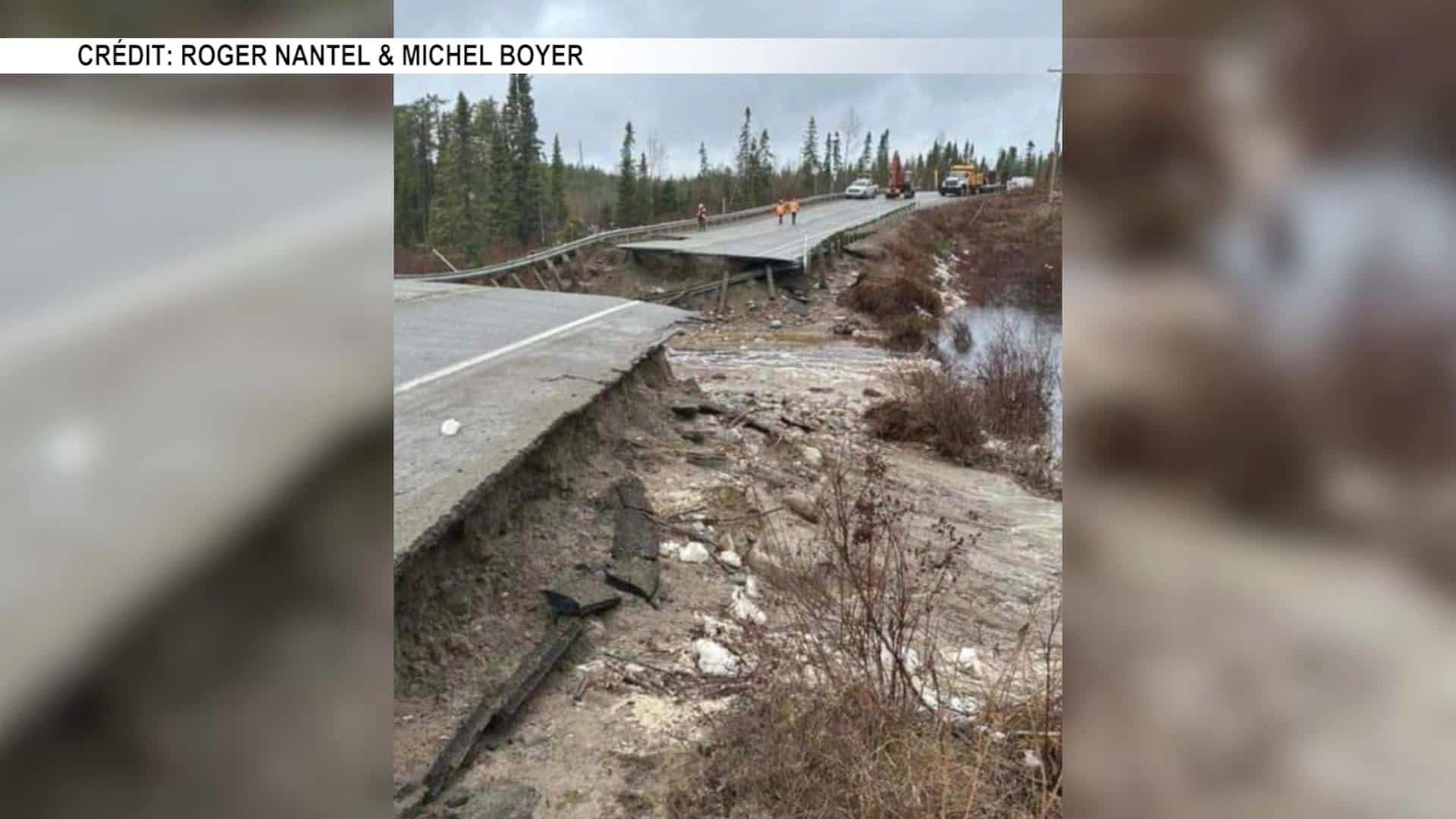 Le tronçon d'une route importante emporté par le courant en Abitibi ...