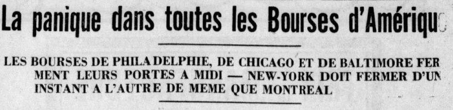 Il y a 95 ans, le krach boursier d’octobre 1929 changeait le cours de l ...