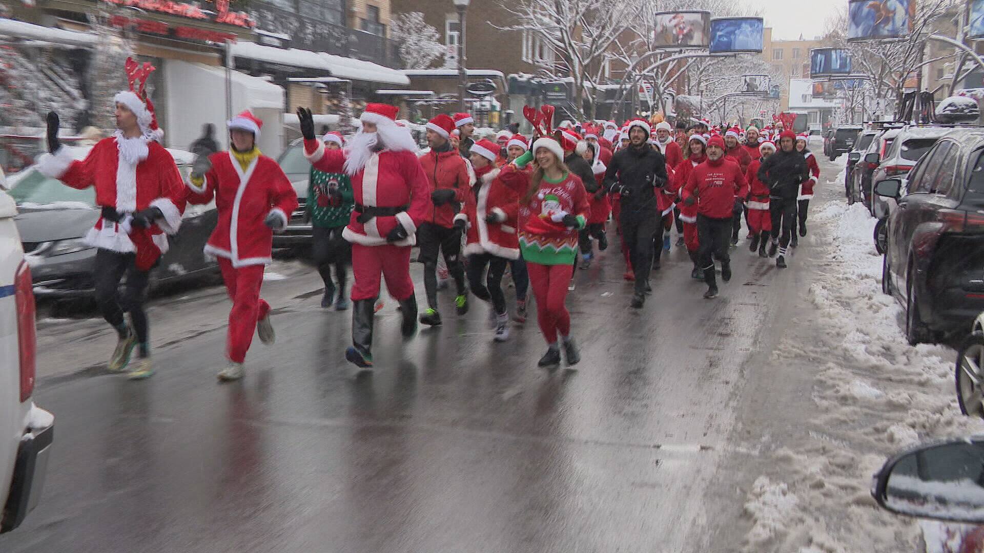 Une centaine de pères Noël courent pour la bonne cause à Québec | JDQ