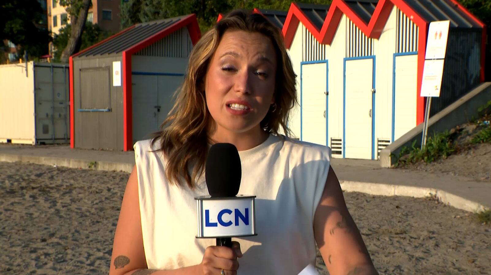 À VOIR | La présentatrice météo Géraldine Lamarche se fait piquer par une guêpe en plein direct ...