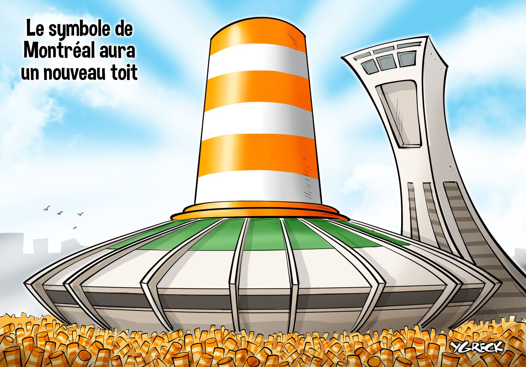 La caricature d'Ygreck en vidéo: voyez le nouveau toit du stade selon ...