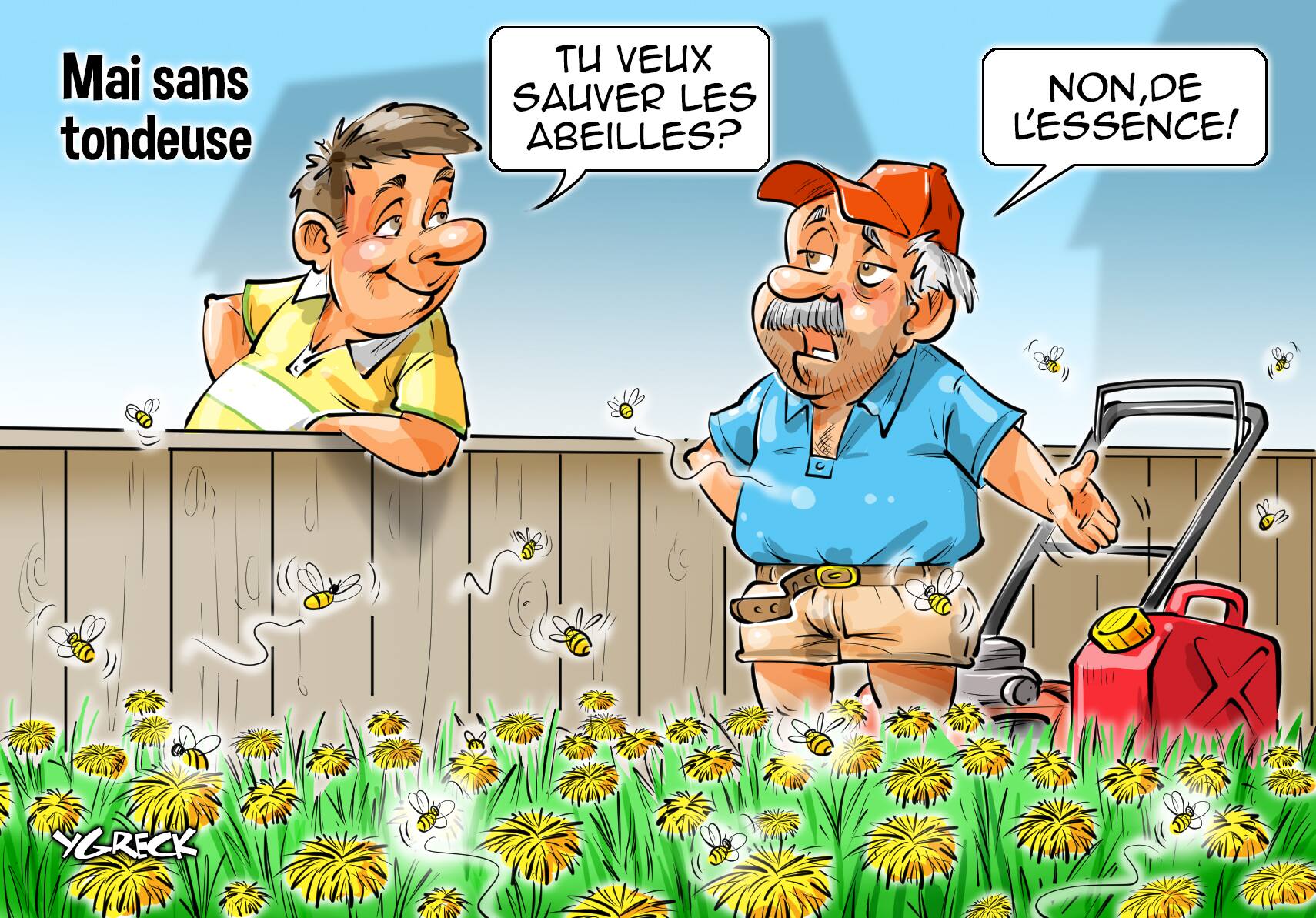 La caricature d'Ygreck en vidéo: mai est le mois sans tondeuse | JDQ