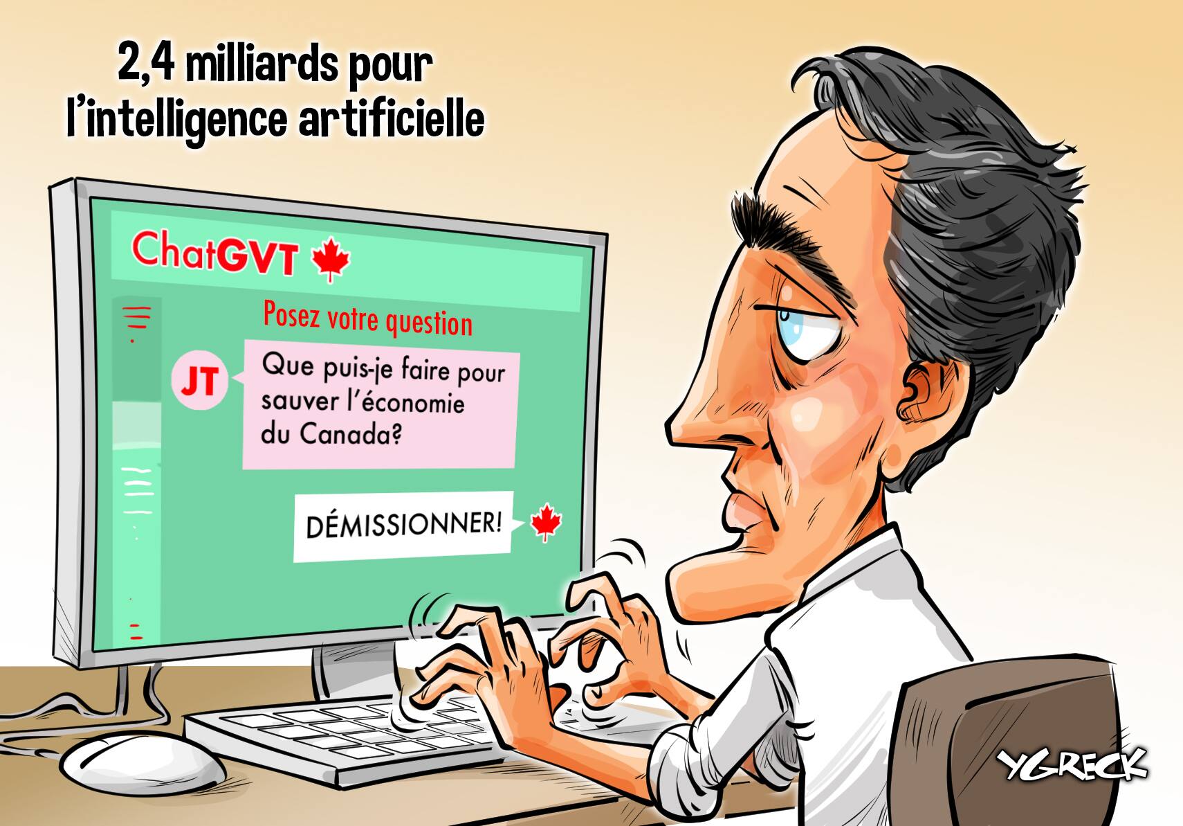 La caricature d'Ygreck en vidéo: Trudeau continue de faire des ...