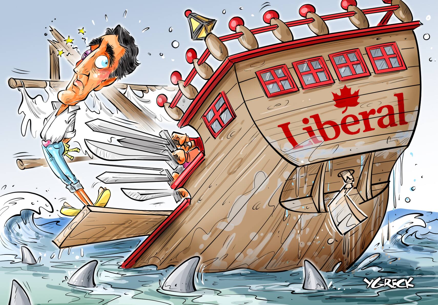 La caricature d’Ygreck en vidéo: mutinerie contre Trudeau | JDQ