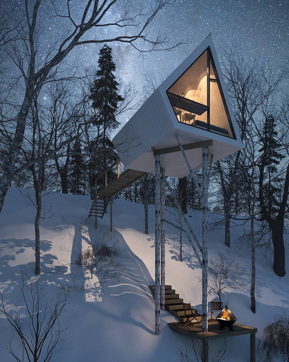 Un mini-chalet perché à 10 mètres dans les airs dès cet été | JDQ