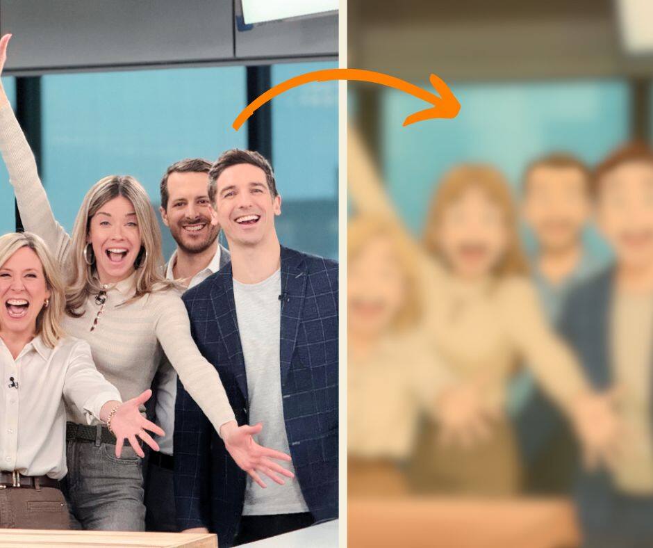 Mathieu Roy teste une tendance virale avec les visages de l'équipe ...