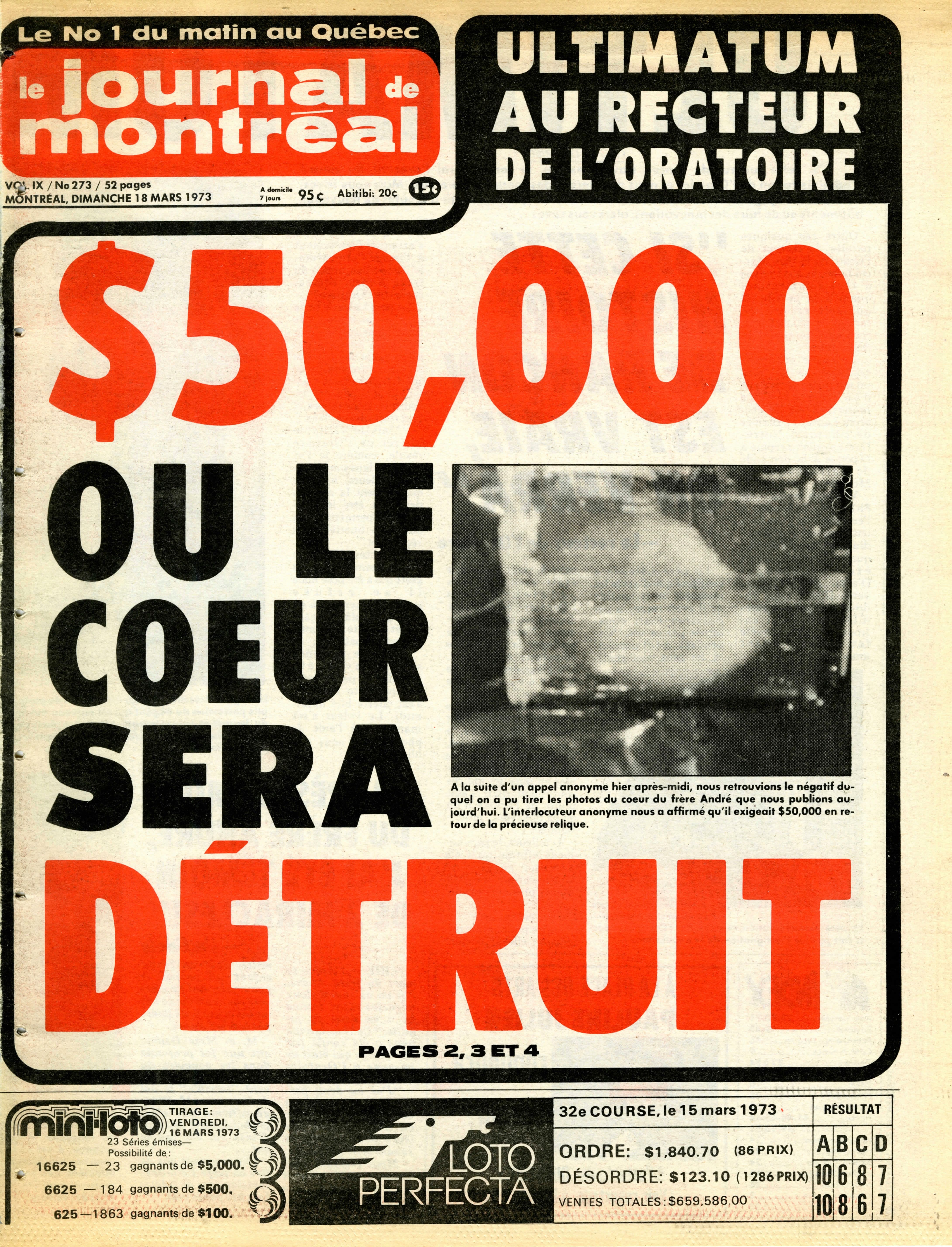 Un mystère vieux de 50 ans: le vol du cœur du frère André | JDM