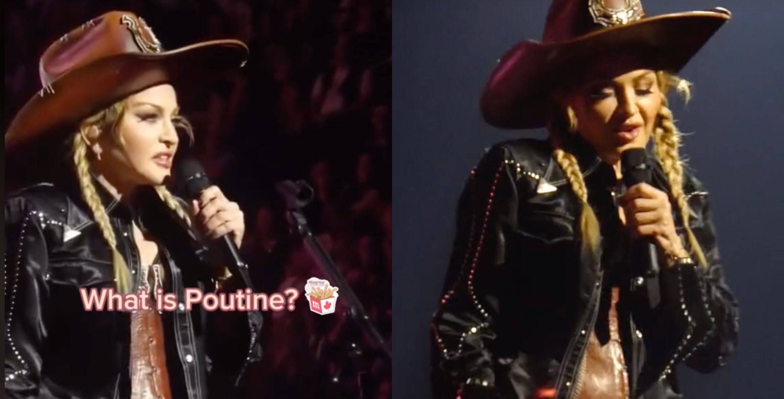 Madonna apprend ce qu'est de la poutine lors de son spectacle au Centre ...