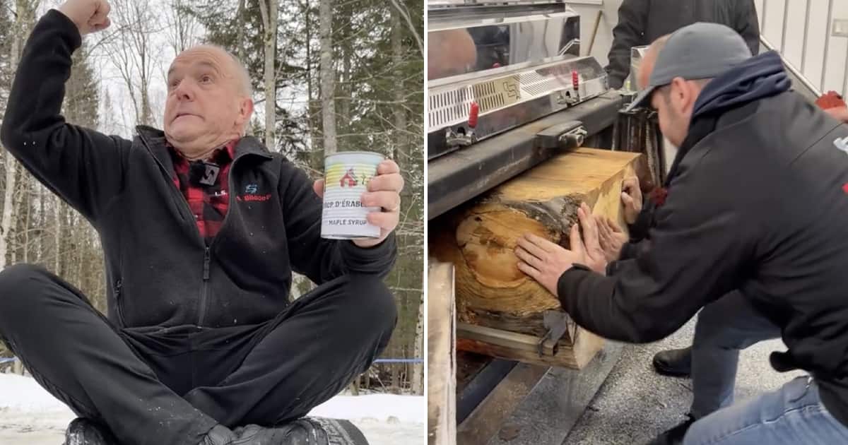 Un AUTRE gars rentre une AUTRE maudite grosse bûche dans un AUTRE poêle ...