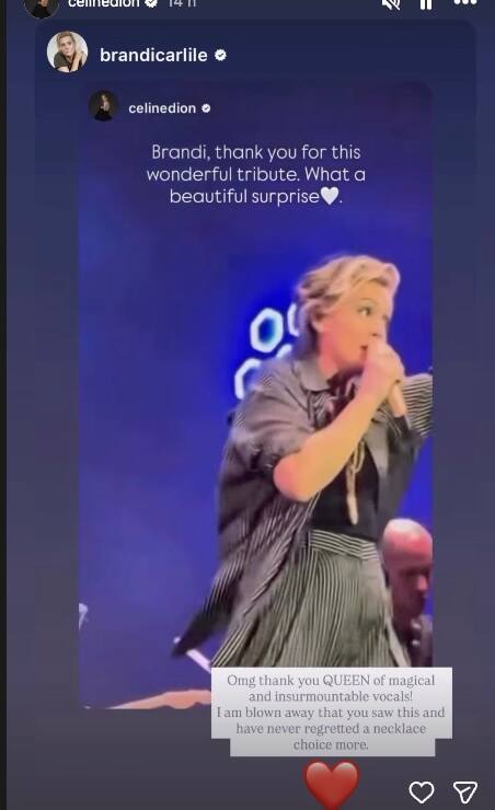 [VIDÉO] Céline Dion remercie Brandi Carlile pour sa reprise de la ...
