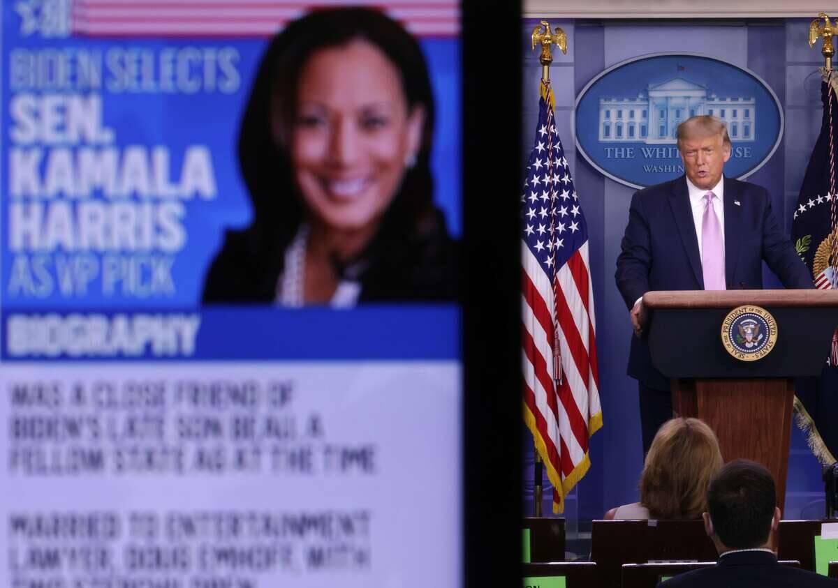 Théorie contestée: Donald Trump met en doute l’éligibilité de Kamala ...
