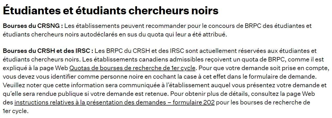 Bourses de recherche du fédéral: «Pour que votre demande soit admissible, vous devez vous ...