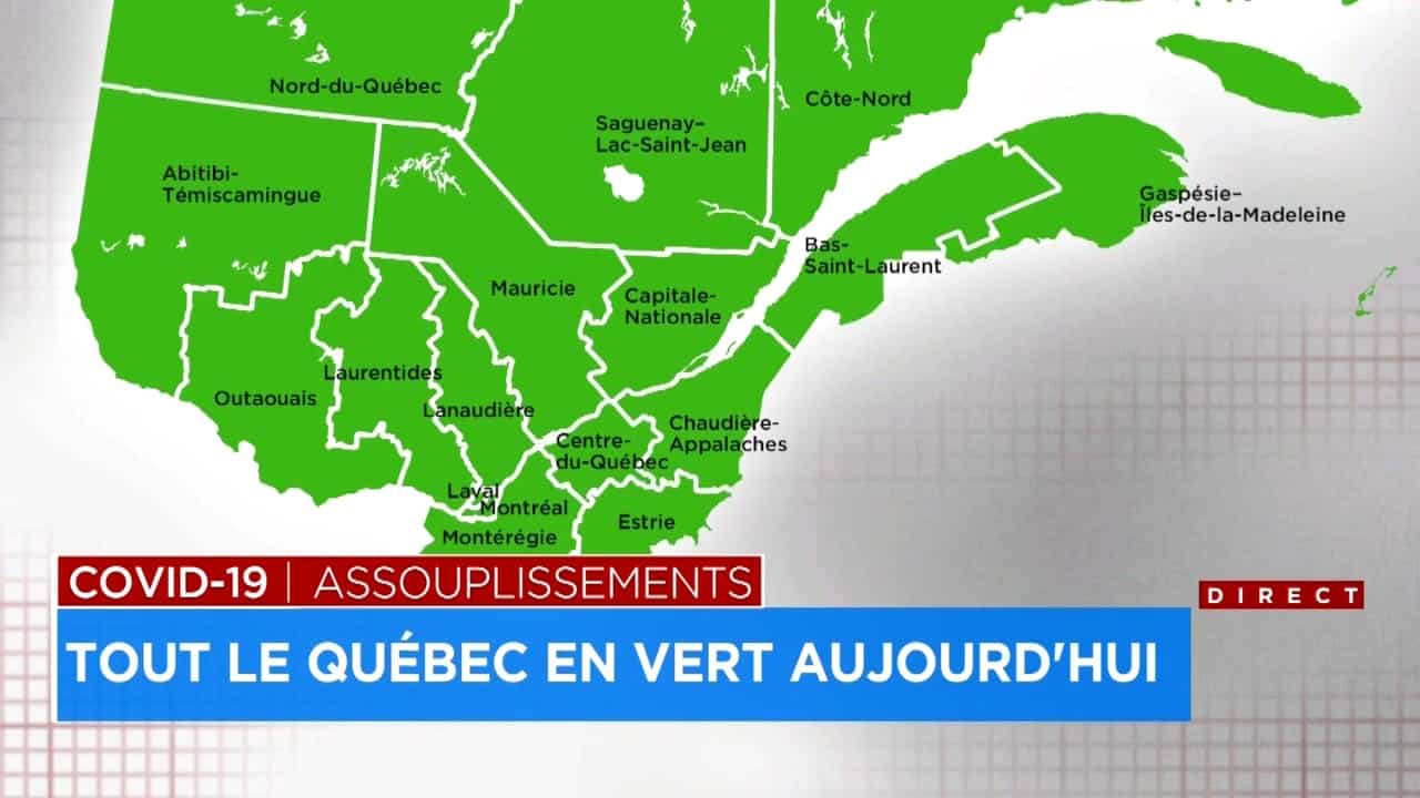 Toutes les régions du Québec passent au vert | JDQ