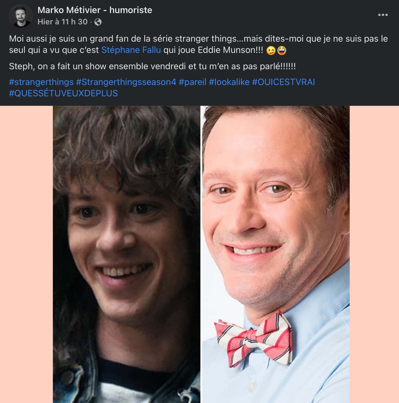 Plusieurs trouvent que ce personnage de Stranger Things ressemble à ...